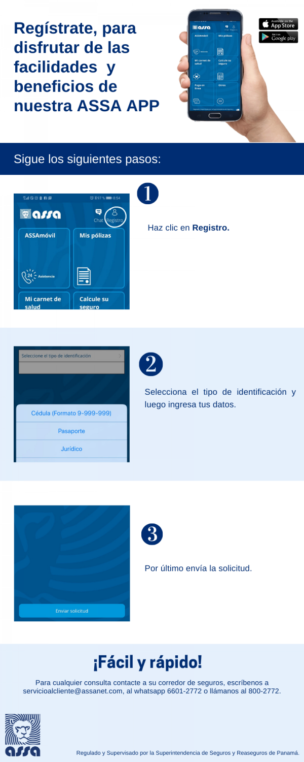 ¿Cómo registrarme desde el APP? - ASSA Compañía de Seguros